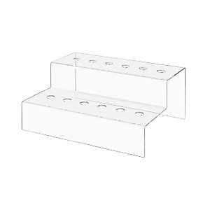 Marketing Holders Wine Bottle Topper Liquor Pourer Display Stand 12 Slot Rack .75 Inch Wide Holes Clear Acrylic 2 Tier Riser 11.75 Inch Wide by 4.75 Inch Deep Retail Countertop Showcase