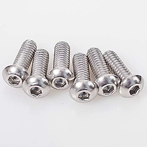 KINJOEK 100 Packes 1/4-20 x 1 Inch Button Head Socket Cap Bolts Screws, Allen Hex Socket Drive, 304 Stainless Steel 18-8, Full Thread, Bright Finish, Heavy Duty Machine Hexagon Screw Drive