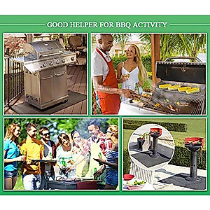 Round Under Grill Splatter Mat, Fireproof Heat Resistant BBQ Gas Grill Garage Cabinet Protective Floor Mat Rug for Outdoor Backyard Deck Patio 27’’x27’’/36’’x36’’ (27‘’x27‘’)