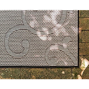 Unique Loom Outdoor Botanical Collection Area Rug - Vine (5' 1" x 8' Rectangle, Chocolate Brown/ Black)