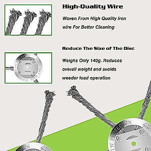 IRmm 6 inch Wire Trimmer Head, Steel Wired Brush Cutter Trimmer Head Replacement for Electric Battery Powered Cordless String Trimmer