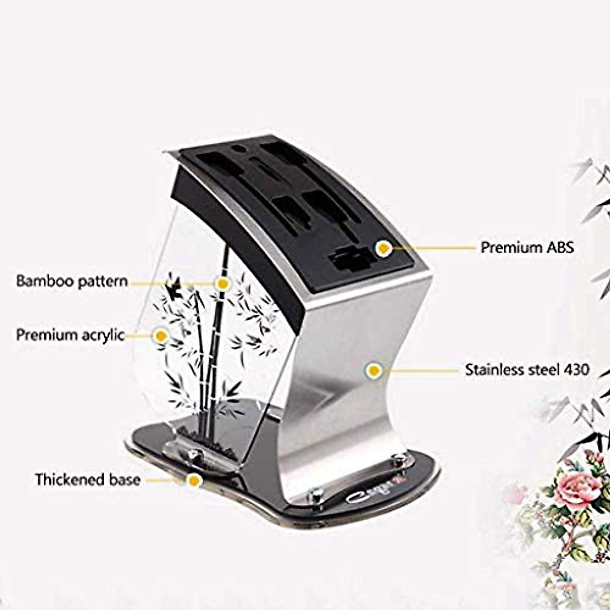 CUJUX Revolutionary Kitchen Countertop Knife Holder Storage Beautiful Way to Display and Identify Each Knife at a Glance (Size : A)