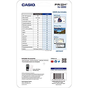 CASIO PRIZM FX-CG50 Color Graphing Calculator,Black & White,7.21" Wx10.32 Lx2.05 H & fx-9750GIII, Standard Graphing Calculator, Python and Natural Text Book Display, Black