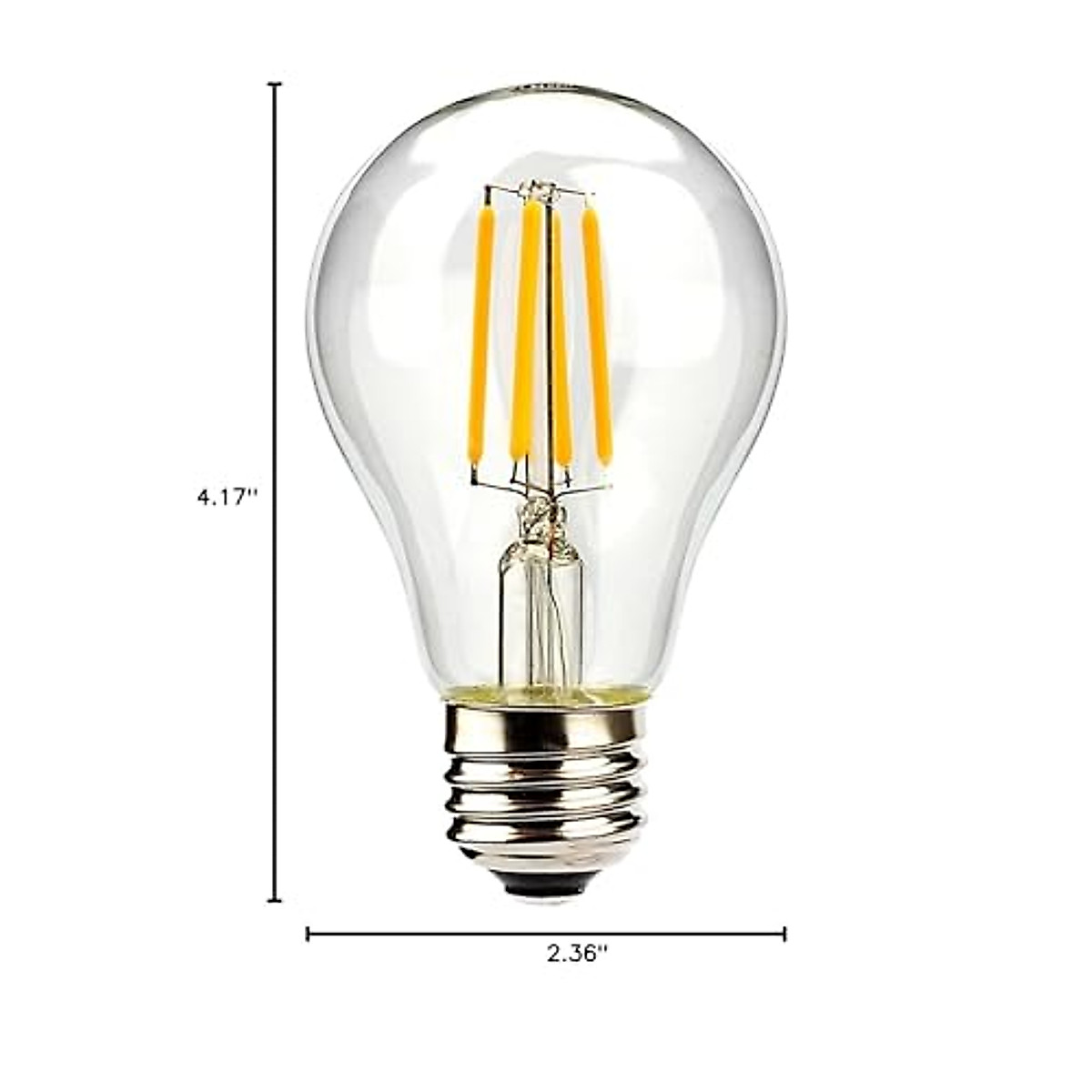 Welsun LED Light Bulbs Warm White 2700K 2W 3V A60 A19 E26/E27 Edison Screw Base 20W Equivalent for for Outdoor Solar Lights,Pack of 2