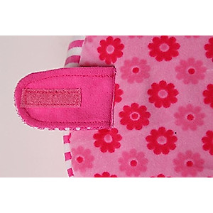 Baby Whitney Pink Daisy Patchwork Plush Velour Doll Carrier Toy Backpack (Small - Recommended up to 13" Doll)