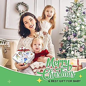 mihotoy Baby Stroller Arch Toy with Teether, Rattle, Crinkle Sound, Mirror & Music Box, Newborns Sensory Activity Carrier Take-Along Toy, Adjustable for Bouncers