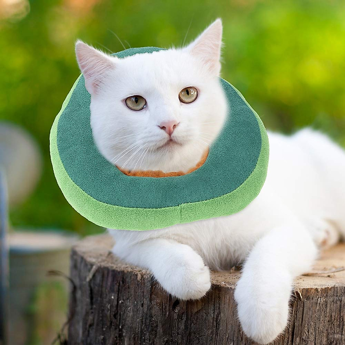 Moguer 2Pcs Adjustable Cat Recovery Collar, Cute Neck Cone After Surgery, Dog Cones Wound Healing Protective Cone Elizabethan Collars Soft Edge for Kitten