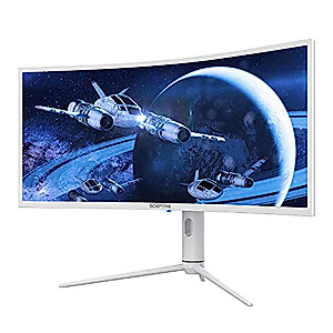 SCEPTRE Nebula White 34" UltraWide 1000R Curved Gaming Monitor 3440 x 1440 up to 165Hz 1ms 99% sRGB Ambient Light Sensor, HDR1000 Height Adjustable 2022 (C345B-QUN168W)