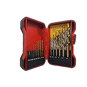 SVY 15 Pieces High Speed Steel Drill Bits Set, 135 Degree Split Point Geometry M-2 High Speed Steel Drill Bits Set for Metal, Wood, Angle Iron, PVC, Plastic, Suitable for Working Pants