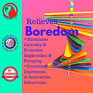 Bonka Bird Toys 867 Big Stick Colorful Wood Chew Beak Parrot Parrotlet Budgie Macaw African Grey