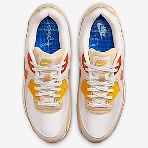 Nike mens Air Max 90 SE Shoes, Summit White/Safety Orange, 8.5