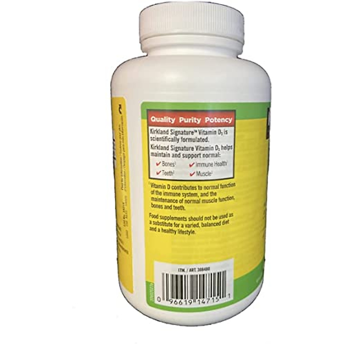 Kirkland Maximum Strength Vitamin D3 600 Softgels (Pack of 2)