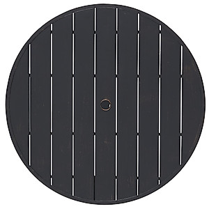 Crosley Furniture Kaplan 42" Round Outdoor Dining Table with Umbrella Hole for Outside Patio, Oil-Rubbed Bronze