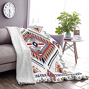 Juirnost Native American Blanket Aztec Blanket Mexican Blanket Western Throw Blankets Indian Blankets Navajo Blanket Southwestern Throw Blanket Beige Tribal Boheiman Blanket Ethnic Geometric Blanket