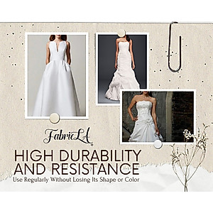 FabricLA 100% Polyester Taffeta Fabric - Non-Stretch Solid Fabric by The Yard - Evening Gowns, Costumes, Linings - 2 Yard, White