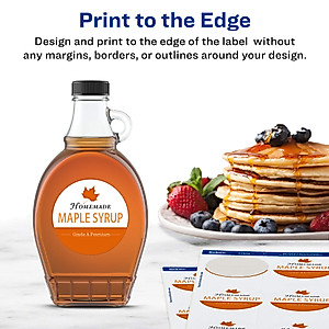 Avery Printable Waterproof Round Labels with Sure Feed, 2.5" Diameter, White, 72 Customizable Labels (22856)