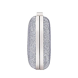 Mulian LilY Silver Glitter Dazzling Clutch Bag Evening Bag With Detachable Chain Party Prom Bag Wedding Purses M513