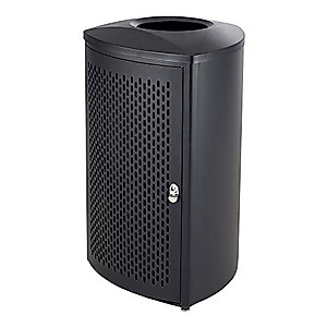 Safco Products 9960BL Nook Indoor Trash Receptacle, 20 Gallon, Triangular Shape for Corners, Steel Frame, Rigid Plastic Liner, Black