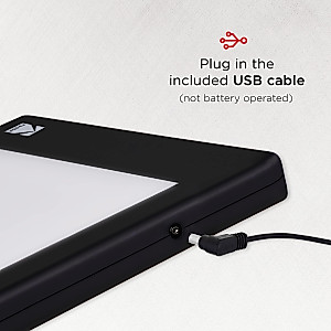 KODAK LED Light Box 8”x6” for Negatives, Slides & Films | Illuminated Board Panel & LED Light Pad for Viewing & Scanning Photos, Tattoo Drawing, Artist Sketching & Stenciling | Glare-Free, USB Powered