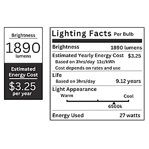 TBE LIGHTING 27w PLS Energy Saving Daylight Bulbs for High Vision Reading Lamps 4-pin GX10Q-4 Quad Tube
