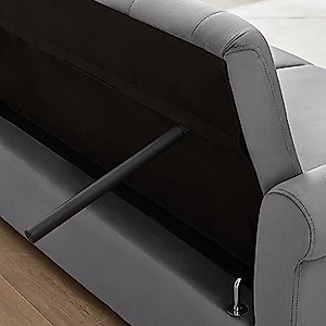 Modern Convertible Loveseat Sofa W/Pull Out Sleeper Couch Bed,2 Seater Sofa & Couch W/ Adjustable Backrest,Tufted Daybed for Home Apartment Office Living Room Velvet Twin 2 Pillows Nailhead Decor