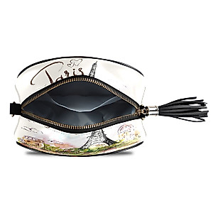 ALAZA Watercolor Paris Eiffel Tower PU Leather Small Women Crossbody Shoulder Bag Purse Wallet with Adjustable Chain Strap