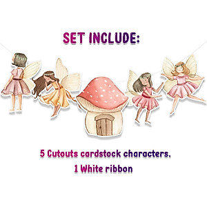 Fairy Birthday Banner Cute Fairies 1st Birthday Party Supplies | Baby Shower| Birthday Decorations for Garden Theme Party