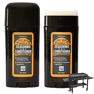 [2 Pack] Made in USA Cast Iron Seasoning Oil - Impresa Griddle Seasoning Stick for Blackstone Seasoning and Conditioning - Impresa Cast Iron Seasoning for Blackstone Seasoning and Conditioner - 6oz.