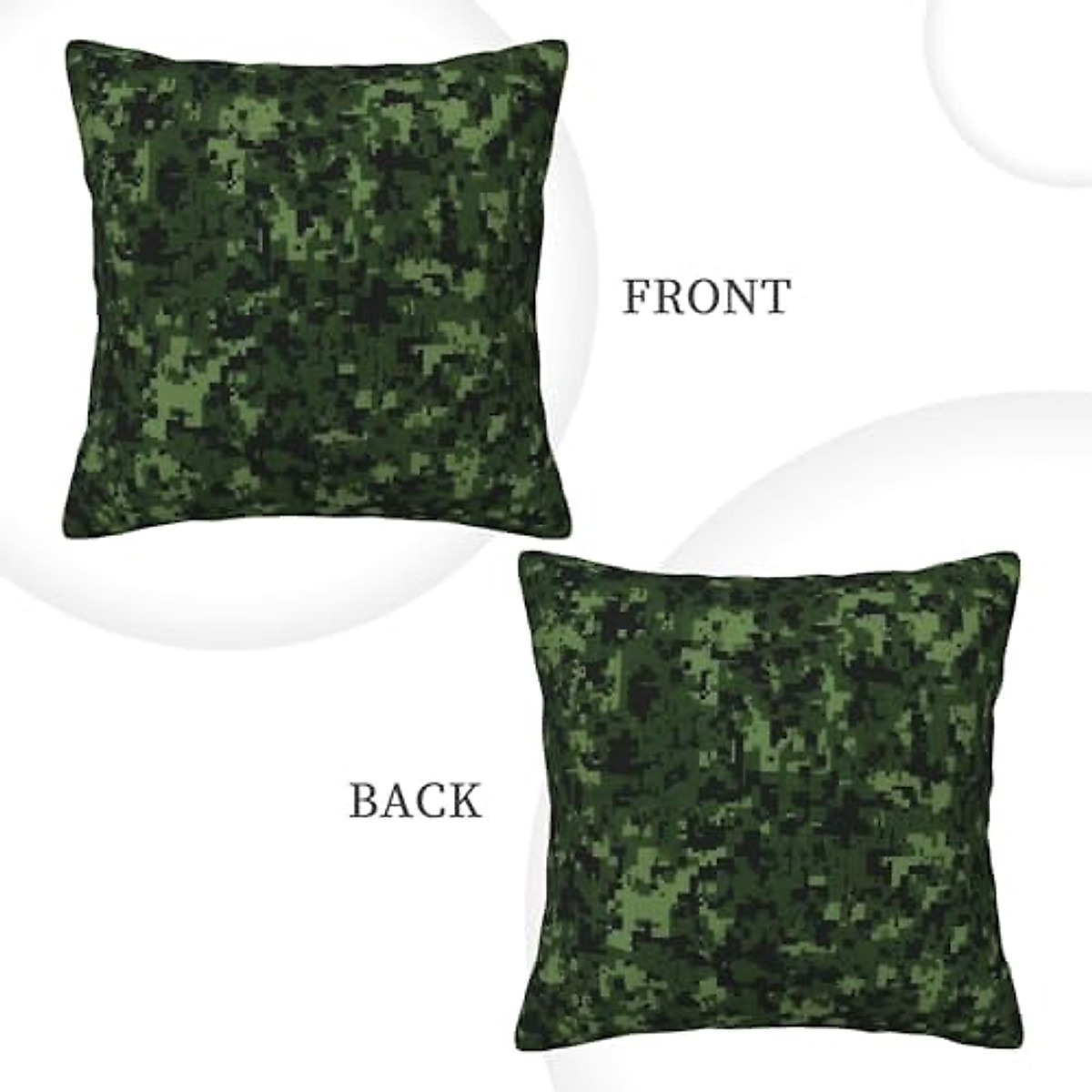 AdaNti Green Army Digital Camouflage Print Corduroy Throw Pillow Covers Soft Square Throw Pillow Case Home Decorations for Bed Sofa Living Room 16"x16"