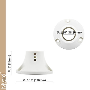 SMB3 Myard 3" Surface Mount Base Anchor Flange for 1.9" Swimming Pool Rail Handrail Ladder to Concrete or Wood Deck (Ivory White, 1-Pack)