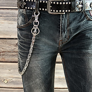 newtro Stainless Steel Wallet Chain for Men Women Boy Girl, Biker Motorcycle Pants Jean Punk Long Key Chain 24 inches (ST006-24)