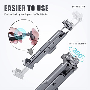 ARNARKOK Metal Tablet Tripod Mount, 7.9-12.9in Ipad Holder, Rotatable Cold Shoe, 2 Acra Swiss QR Bracket, Universal Tablet Mount for Video Recording