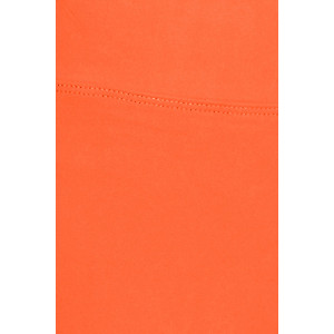 Leggings Depot Women's 3" Waistband Yoga High Waisted Solid Leggings Pants (Full Length, Orange, One Size)