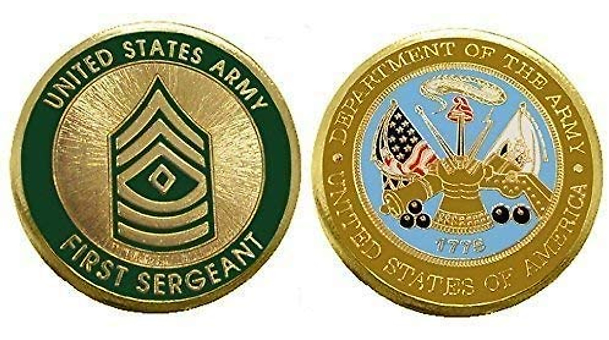 Army Enlisted Ranks - First Sergeant “E8’’ Challenge Coin/Logo Poker ...