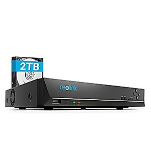 REOLINK 4K 8Ch Network Video Recorder for Home Security Camera System, Only Work with 4K/5MP/4MP HD Reolink IP Cameras PoE NVR, 24/7 Recording to Pre-Installed 2TB Hard Drive, RLN8-410