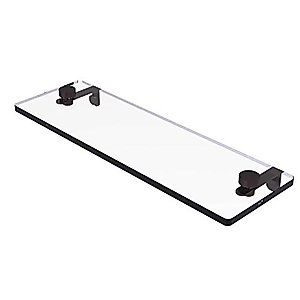 Allied Brass NS-1/16 16 Inch Vanity Beveled Edges Glass Shelf, Antique Bronze