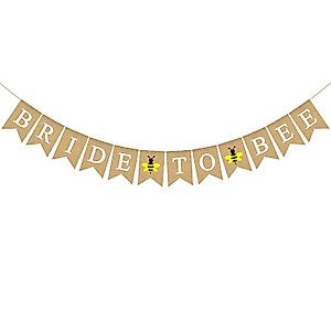 Rainlemon Bride to Bee Banner Jute Burlap Bridal Shower Wedding Bunting Garland Decoration