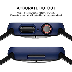 6 Pack Case for Apple Watch Series SE/6/5/4 40mm with Tempered Glass Screen Protector, Colaxuyi Hard PC Case Ultra-Thin Anti-Scratch Cover Protective Bumper for iwatch SE/6/5/4 40mm Accessories