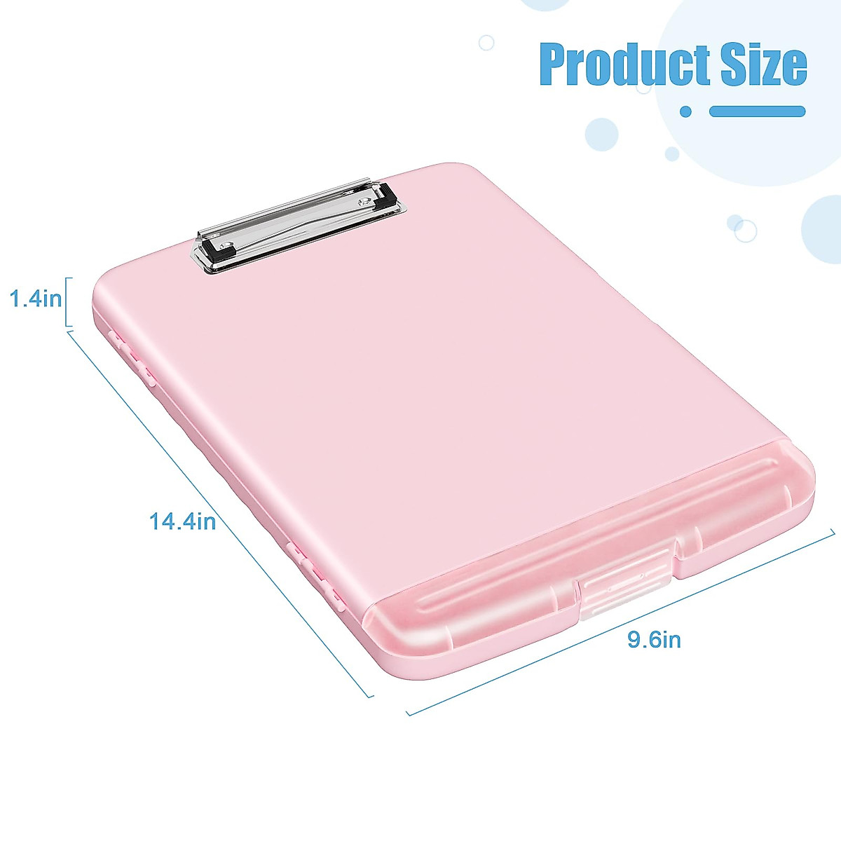 Hongri Clipboard with Storage with Pen Holder, Folder Nursing Clip Board 8.5 x 11 Foilo-Side Opening, High Capacity, Light Weight for Teachers, Classroom. Size 14 x 9.6 x 1.2 in(Pink)