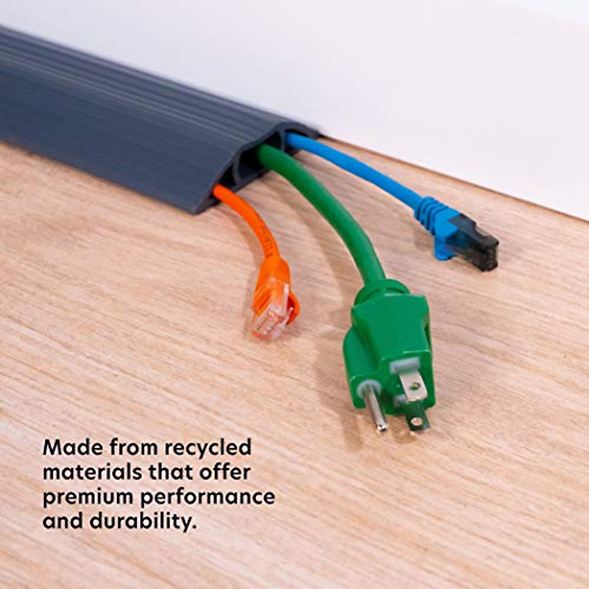 Cable Man Floor Cord Cover and Cable Protector for Cable Management, 3 in. x 5 ft., Gray, 6000-G5C