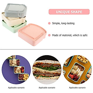 Kichvoe Sandwich Containers, Bread Storage Box Toast Shape Sandwich Box Food Storage Container Lunch Box, 5.1 * 4.8 * 1.5''，4Packs