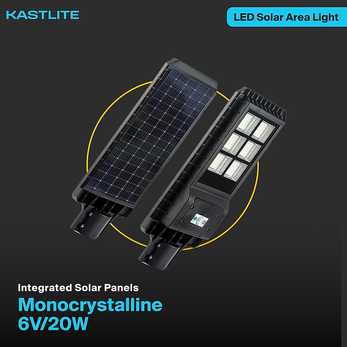 KastLite 10W LED Dusk to Dawn Solar Outdoor Lighting w/Motion Sensor & Remote Control - Dimmable 90-Watt Equiv. 5000K 1200 Lumen Solar Street Light - Waterproof Parking Lot/Security Area Lamp, Black