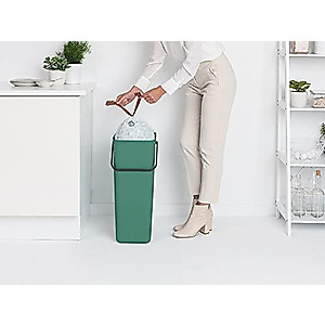 Brabantia Sort & Go Kitchen Recycling/Garbage Trash Can (10.6 Gal/Fir Green) Large Refuse Organiser with Handle & Removable Lid, Easy Clean, PerfectFit Bags Included