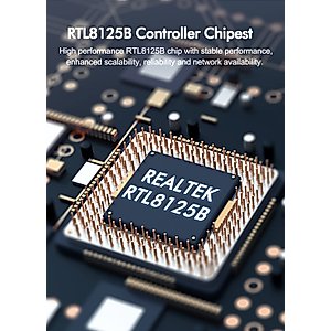 2.5Gb PCIe Network Card, NICGIGA 2.5 Gigabit Ethernet Interface Adapter, with Realtek RTL8125B, 2.5G NIC Compliant Windows/Linux/MAC OS