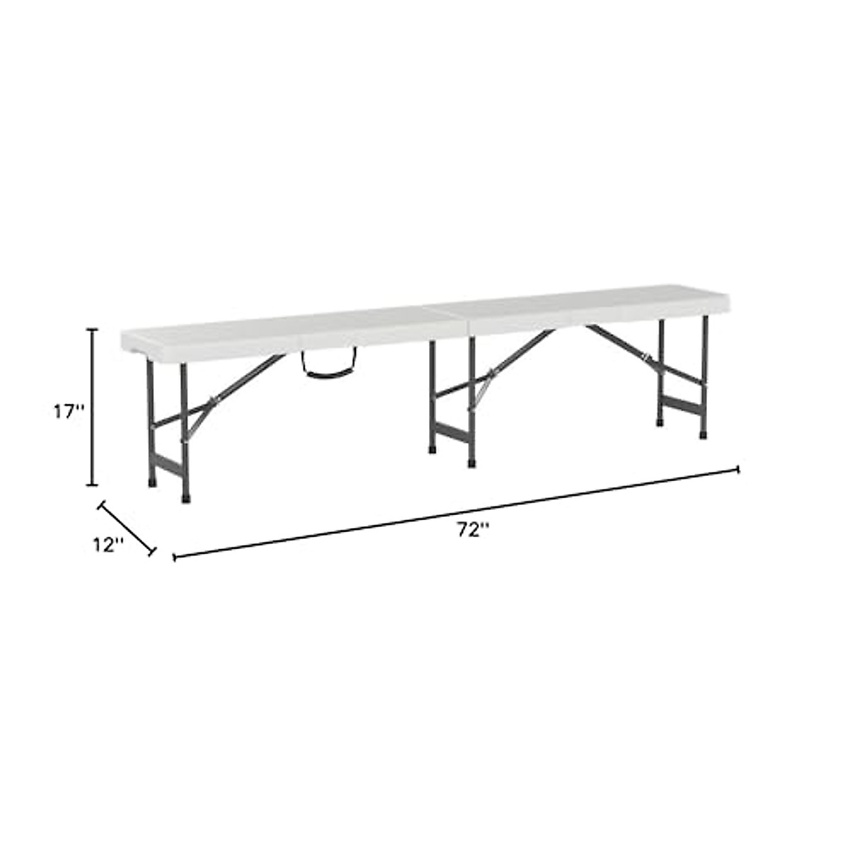 Best Choice Products 6 foot Portable Folding Bench, Sturdy Lightweight Plastic Multipurpose Bench Seat for Indoor Outdoor Use - White
