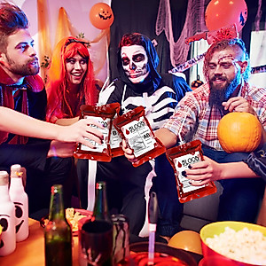 Liitrsh 60 Pcs IV Bags for Drinks Blood Bags for Drinks Halloween Party Decorations 8.5 oz Reusable Halloween Blood Bag Drink Pouches for Masquerade Zombie Nurse Graduation Party