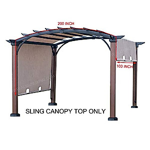 ALISUN Replacement Sling Canopy (with Ties) for The Lowe's Allen + roth 10 ft x 10 ft Tan/Black Material Freestanding Pergola #L-PG152PST-B (Size: 200" (L) x 103" (W))