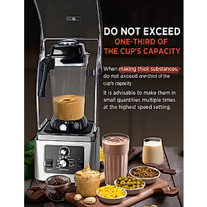 Cavlhils Commercial Blender for Kitchen, 2200W Professional-Grade Power Blender with Soundproof Cover, Electric Variable Speed Processor for Shakes and Smoothies, 88 oz Container & 48000 RPM