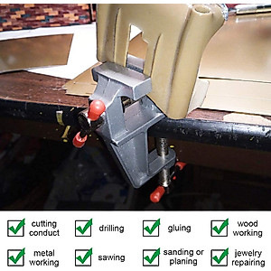 SHANGNIULU Mini Bench Vise - Compact Aluminum Alloy Table Clamp Vice - 360 Rotation - Silver