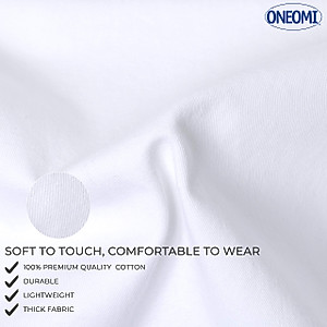 ONEOMI Kids Apron, Medium, 100% Cotton With An Adjustable Strap to fit All Ages, Ideal for Cooking, Baking, Painting, Decorating, Party, Chef, Art and Classroom Children Apron (1, White)